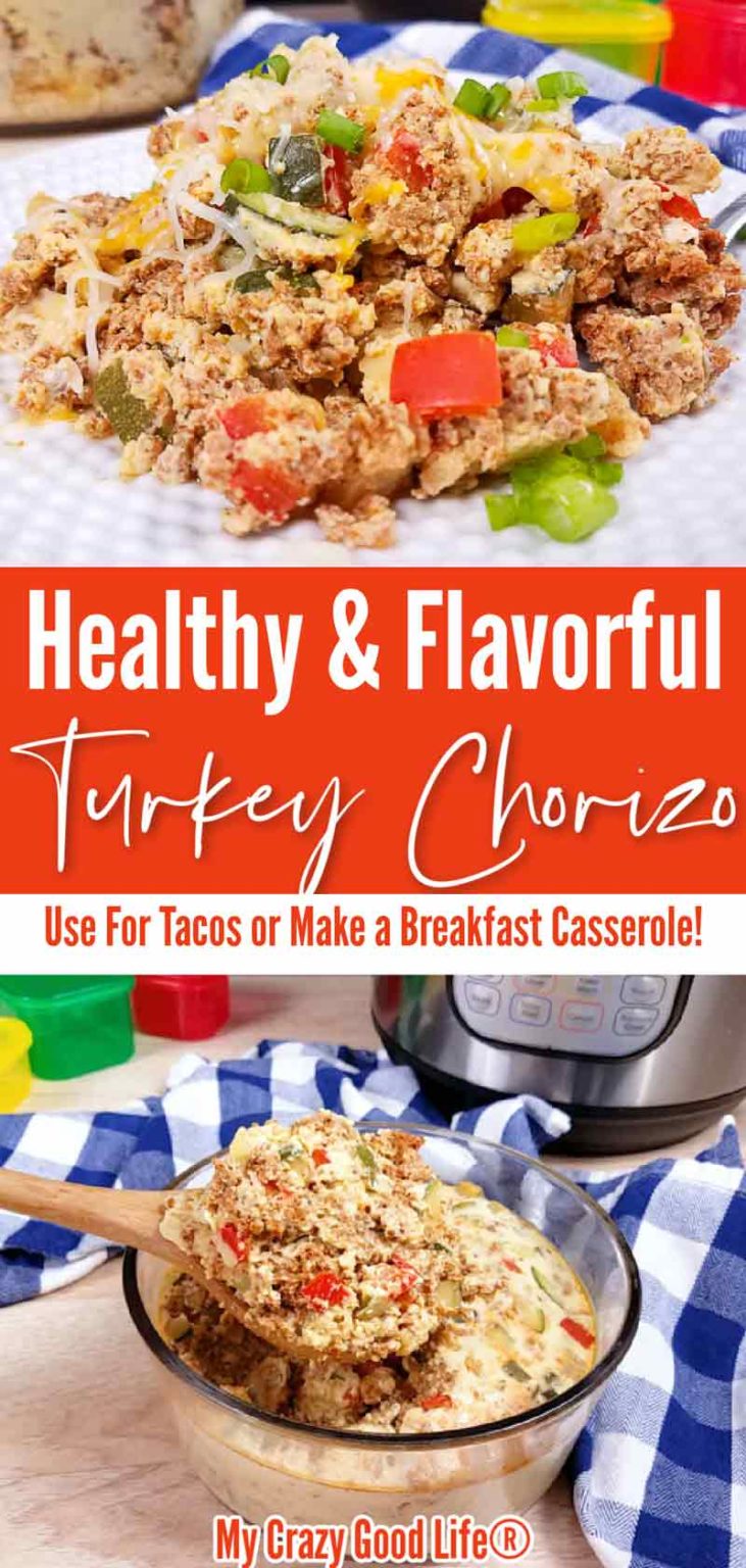 Turkey Chorizo and Eggs Breakfast Casserole from My Crazy Good Life