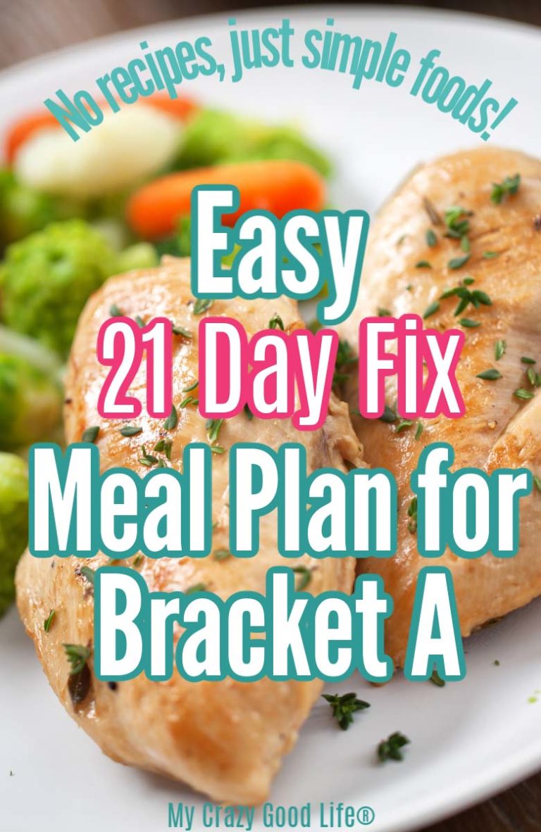 Easy 21 Day Fix Meal Plan for Bracket A: 1200 Calories