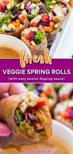 Fresh Veggie Spring Rolls with Easy Peanut Sauce : My Crazy Good Life