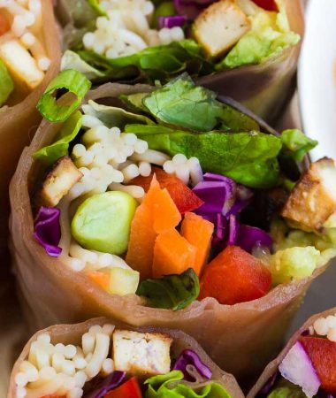 Fresh Veggie Spring Rolls with Easy Peanut Sauce | My Crazy Good Life